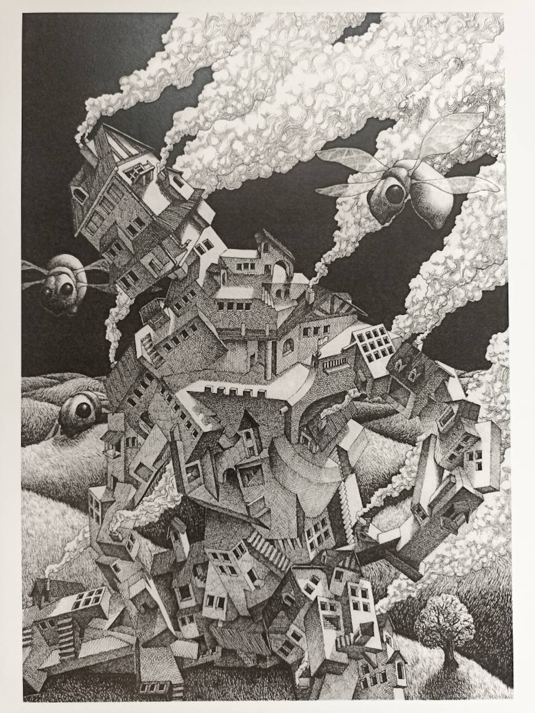 Black and White Drawing Print A4 Format - Etsy