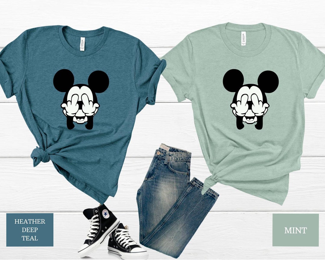 Mickey Mouse T-shirt, Disney T Shirt, Middle Finger Tshirt, Disney ...