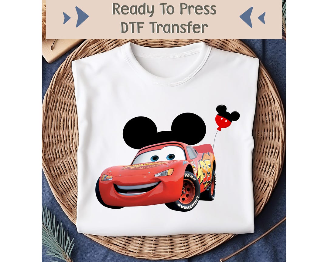 Disney Cars DTF Transfer, Mc Queen DTF, Cars Lightning Mcqueen Ready to ...