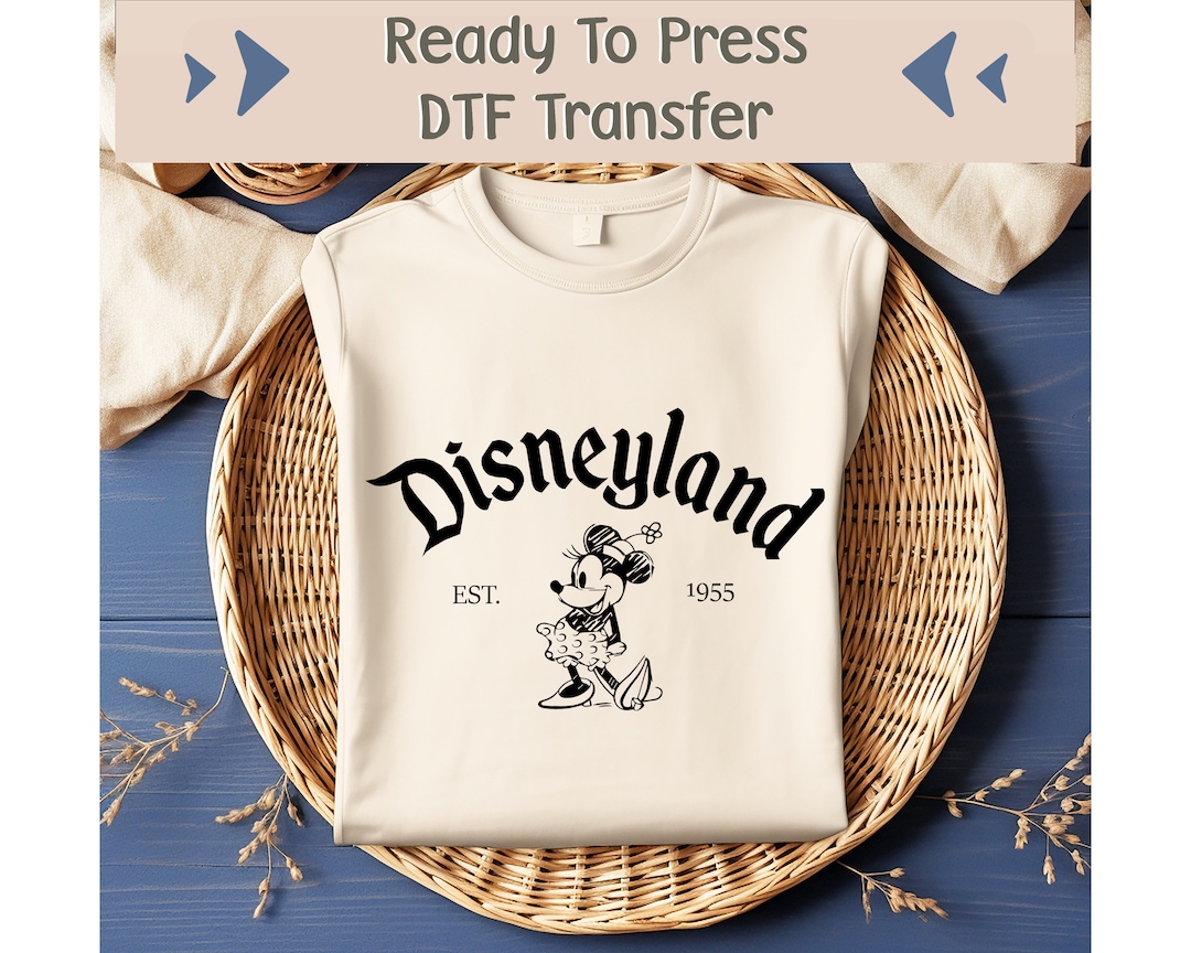 Retro Minnie Mouse DTF Transfer, Disneyland Minnie Ready to Press ...