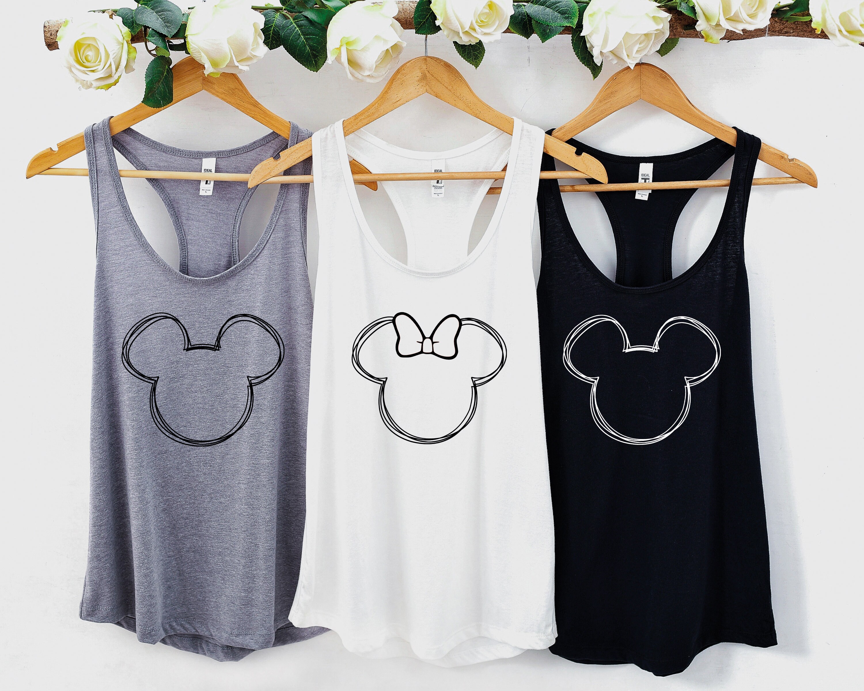 Disney Mickey Sketch Tank Top, Simple Disney Women's Tank, Mickey Ears ...