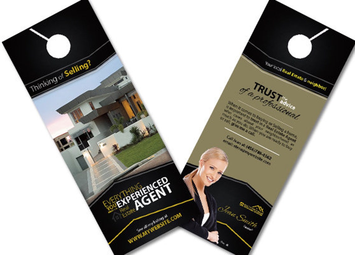 Real Estate Door Hangers - Realtor Door Hangers - Real Estate Door ...