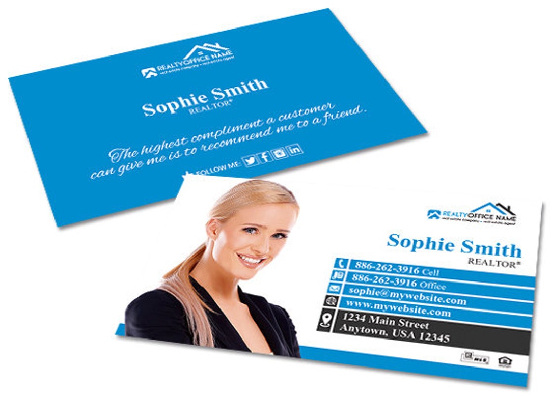 Real Estate Business Card - Real Estate Broker Card - Realtor Card ...