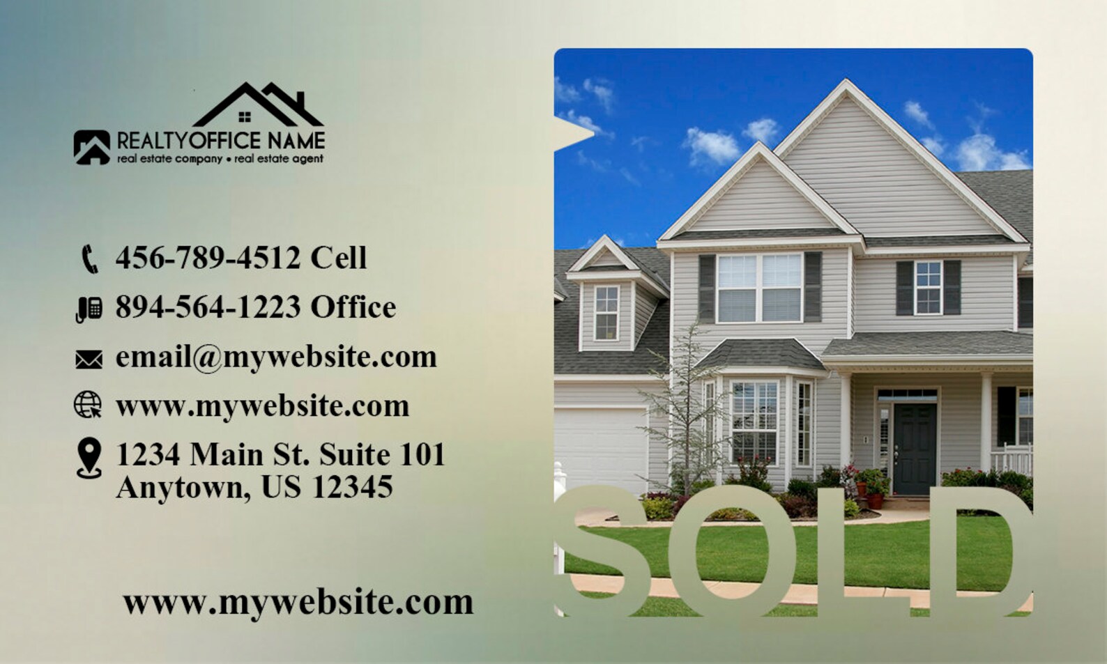 Real Estate Business Card - Real Estate Broker Card - Realtor Card ...