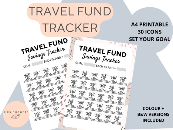Travel Fund Savings Tracker A4 Money Savings Challenge | Etsy