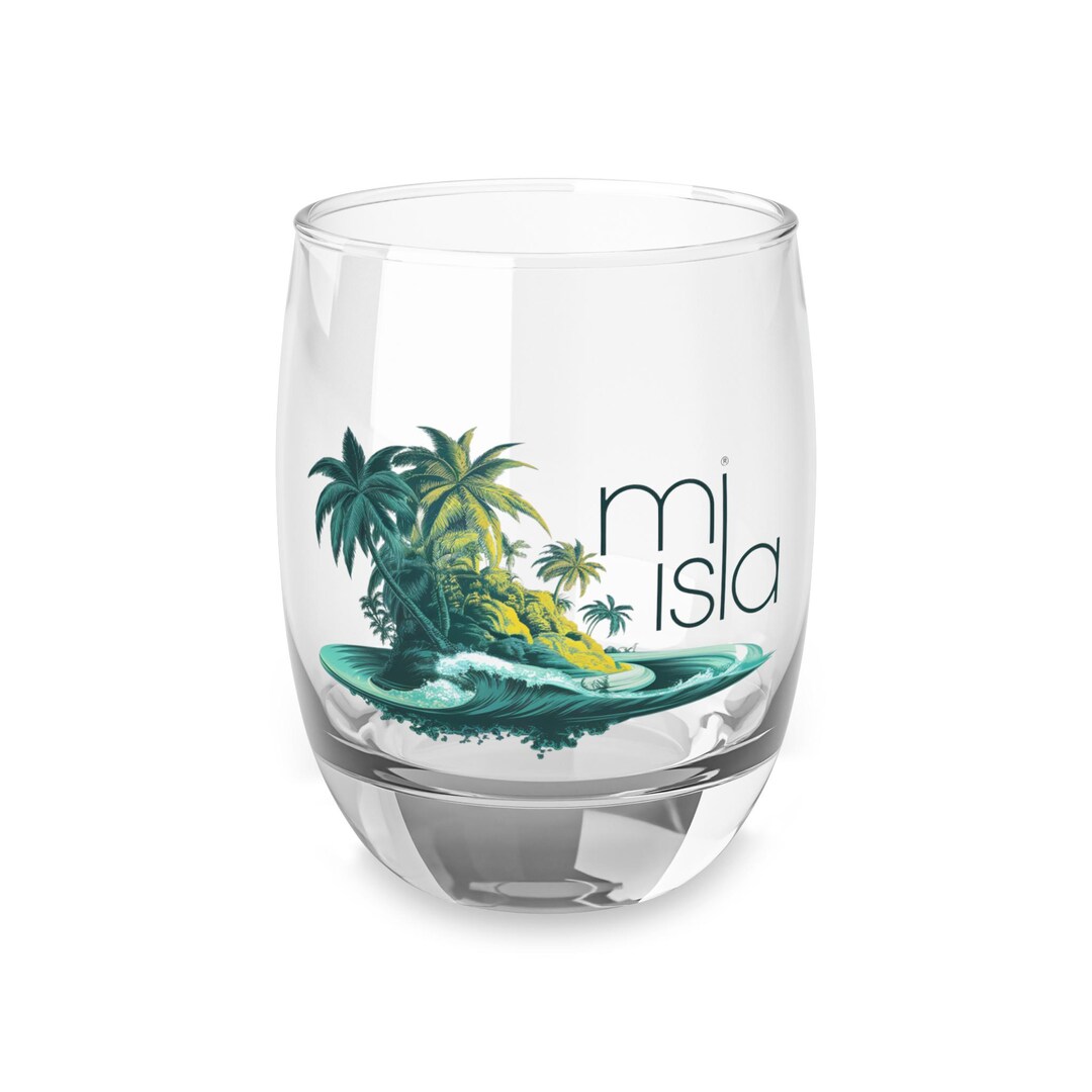 Mi Isla Tropical Whiskey Glass, Unique Drinkware, Summer Vibes, Perfect ...