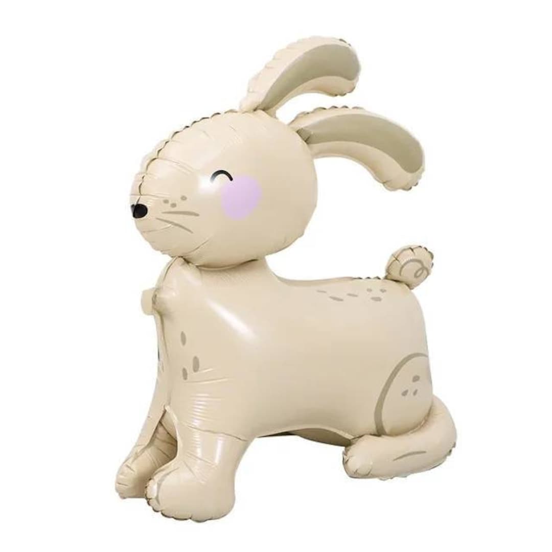 Bunny Balloon,white Sand Bunny Balloons,4d Cream Standing Rabbit ...