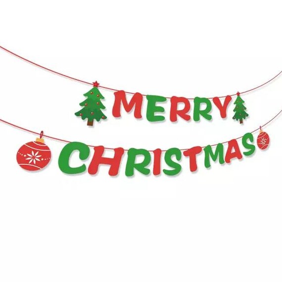 Merry Christmas Banner Blue Red Green Merry Christmas Banner Christmas ...