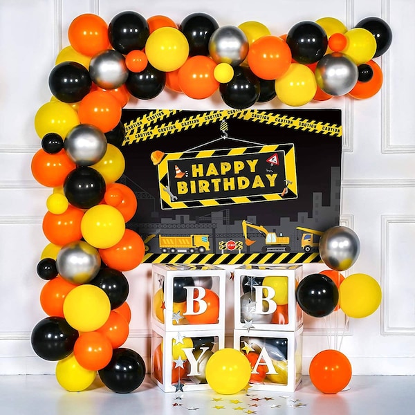 Construction Balloon Arch Birthday - Etsy