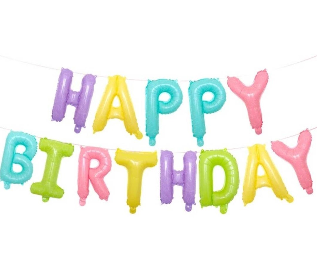 Colorful Birthday Letters Balloons,candy Colors Mylar Foil Balloons ...