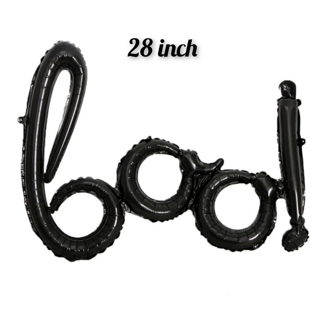 Boo Script Letter Balloon, Black Boo Banner,halloween Decorations, Boo ...