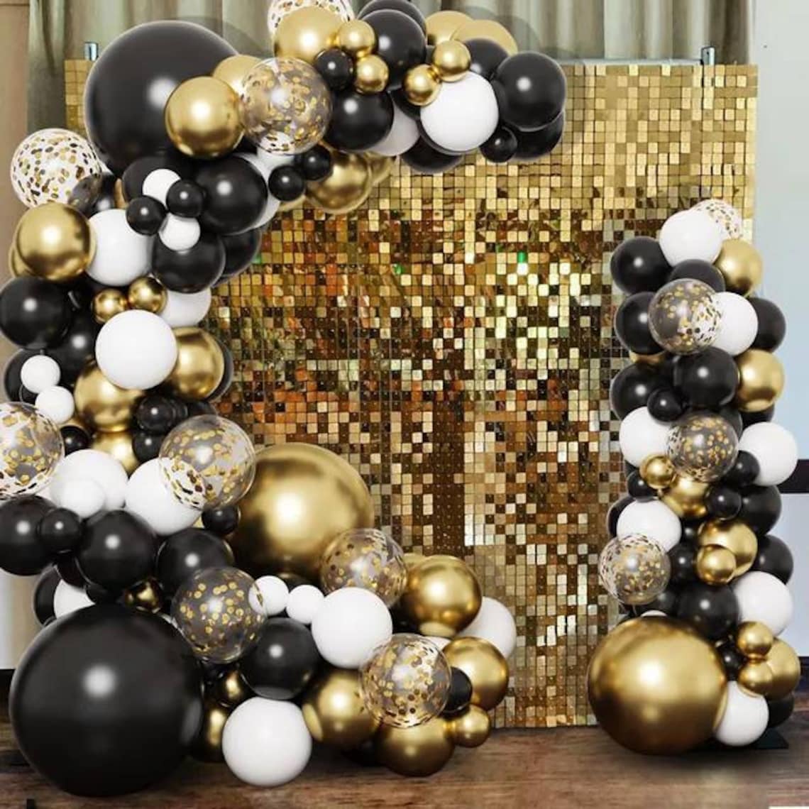 Gold Black & White Balloon Garland Archbirthday - Etsy