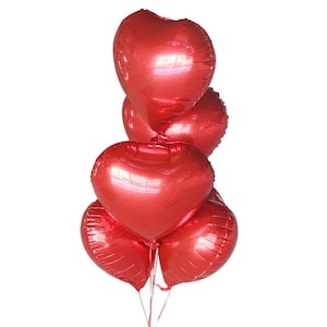 18" Heart Balloon,red Pink and Hot Pink Heart Balloons,valentine's Foil ...