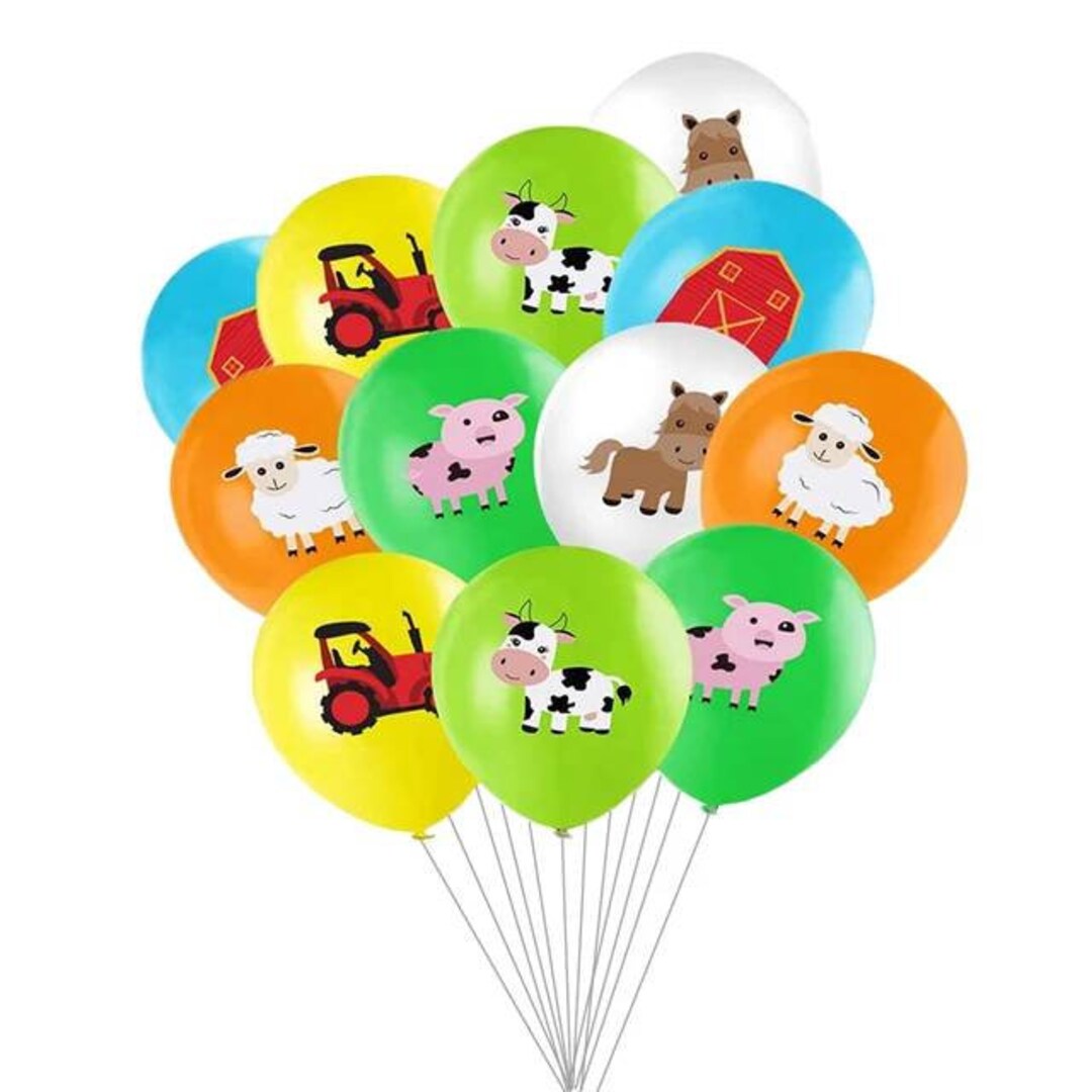 Farm Animal Latex Balloons,barnyard Birthday Decorations,farm Baby ...