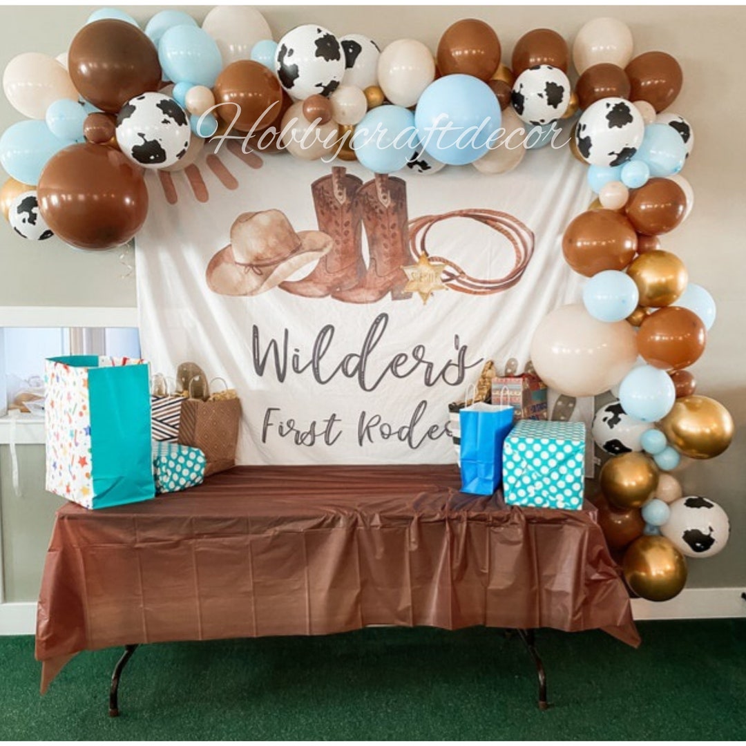 Cowboy Balloon Garland Archfirst Rodeo Birthday Backdrop - Etsy