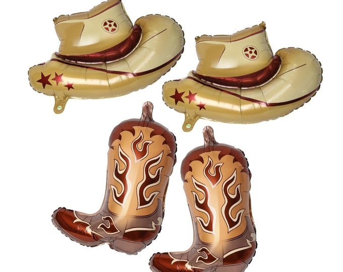 Cowboy Boot / Hat Balloon,western Birthday Decor,bachelorette Balloons ...
