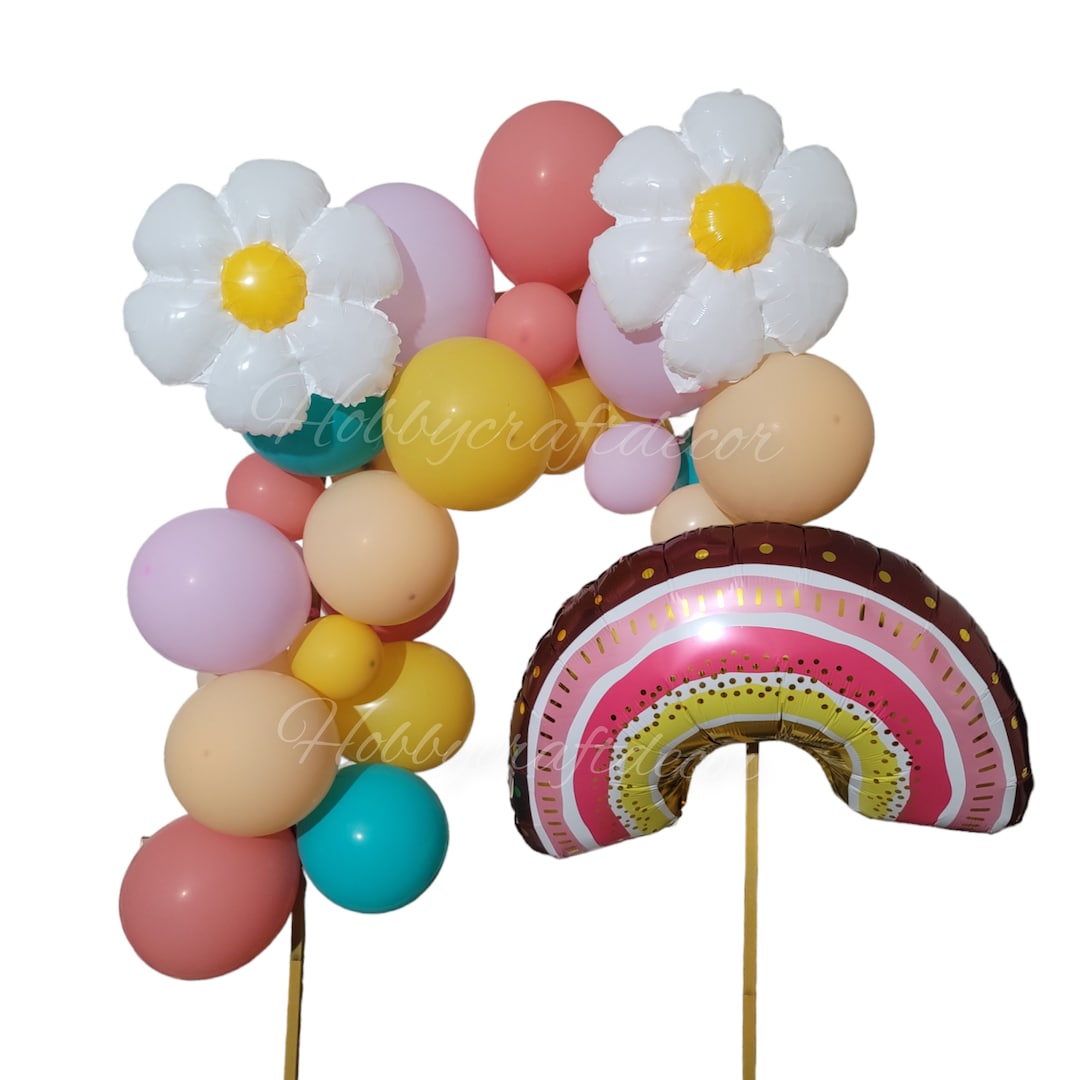 Groovy Balloon Garland Arch Kit, Two Groovy Birthday, Retro Boho Daisy ...
