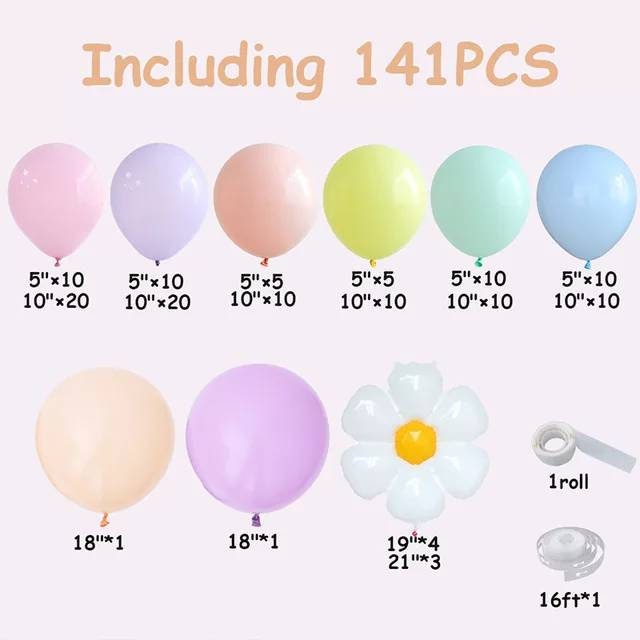 141 Pcs Colorful Macaron Pastel Balloon Garland Arch Kitdaisy - Etsy