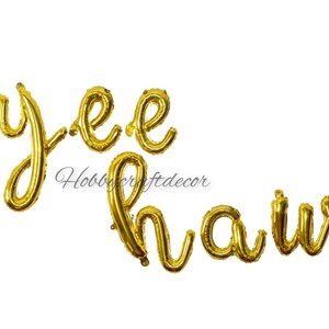 Yee Haw Balloons: Gold Western Party Banner Decor - Etsy