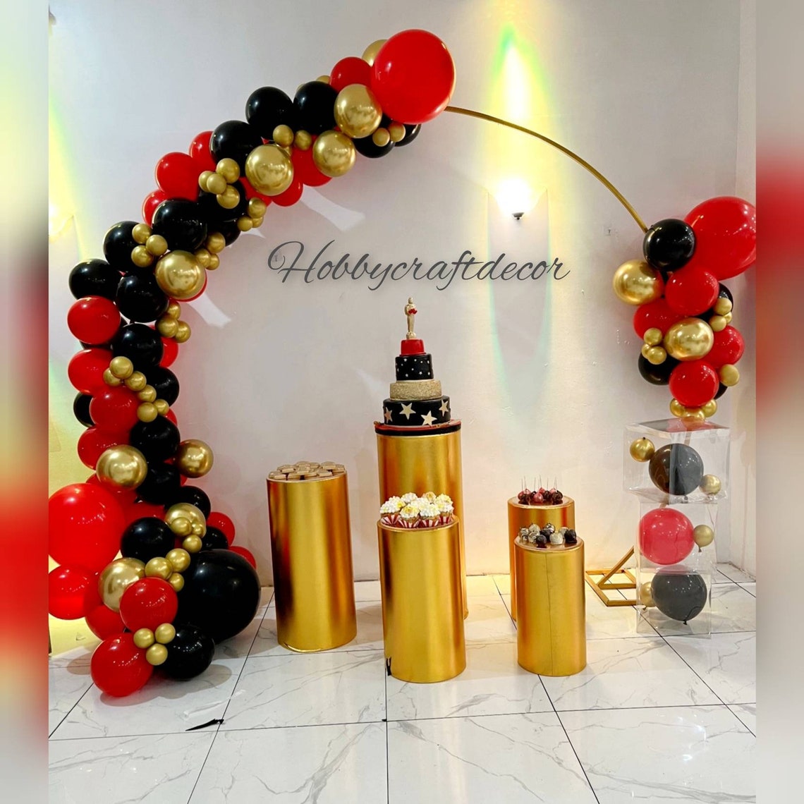 Red Gold & Black Balloon Garland Arch Kit Birthday - Etsy