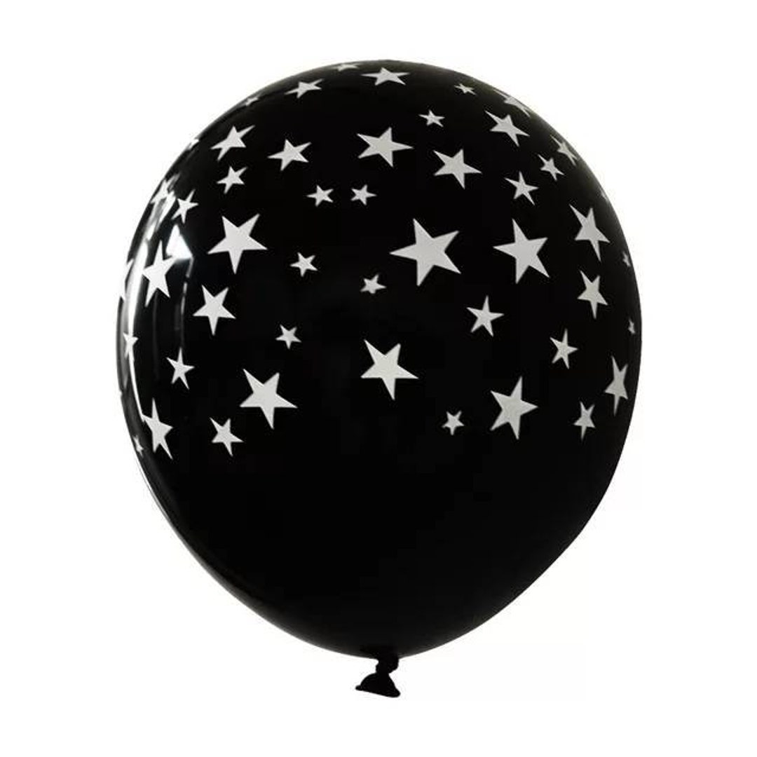 Star Print Balloons,black Star Balloons,space Party Decor Balloons,star ...