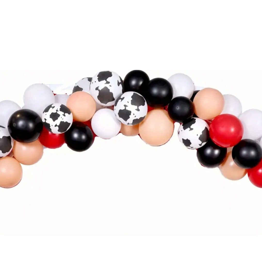 Cow Balloon Garland Arch Kit,red Black White Retro Beige Balloons ...
