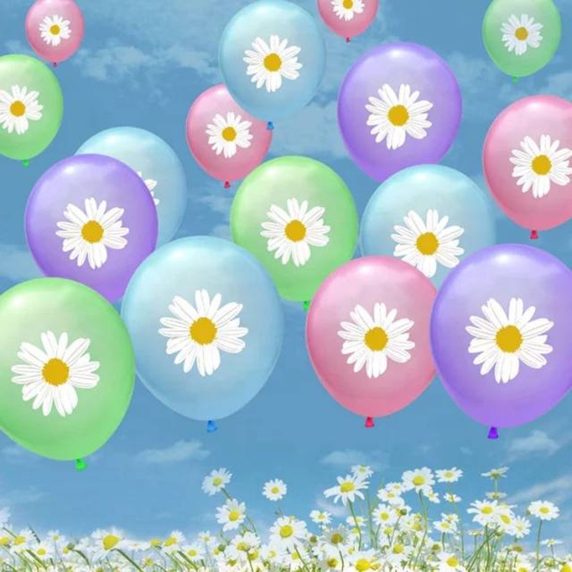 Daisy Latex Balloonsdaisy Groovy Birthdaybohemian Daisy Baby - Etsy