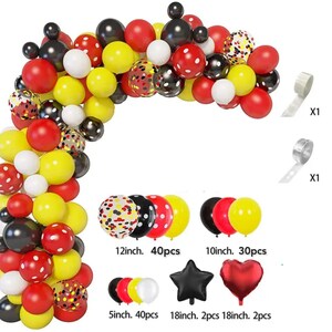 8ft DIY Mickey Mouse Balloon Garland Arch Kit,red Yellow & Black Mouse ...