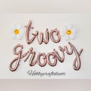 Two Groovy Script Letter Balloons,two Groovy Birthday Decorations,daisy ...