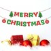 Merry Christmas Banner, Christmas Decorations, Red and Green Christmas ...