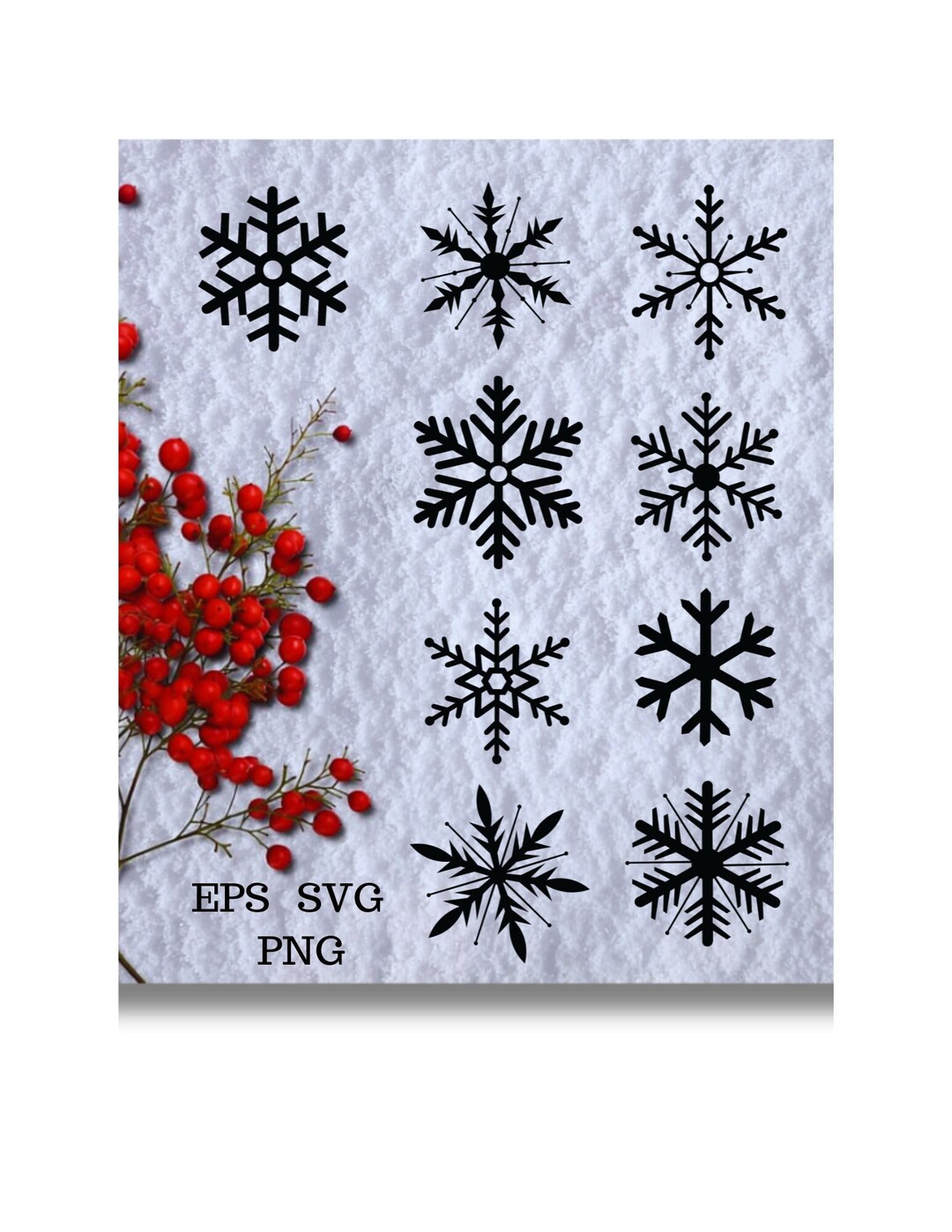 Snowflake SVG EPS PNG File Bundle, Snowflake Cut File, Download Cricut ...