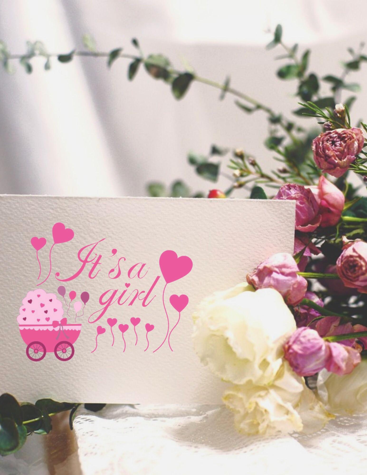 It's a Girl Announcement: Baby Shower SVG PNG EPS (digital Download) - Etsy