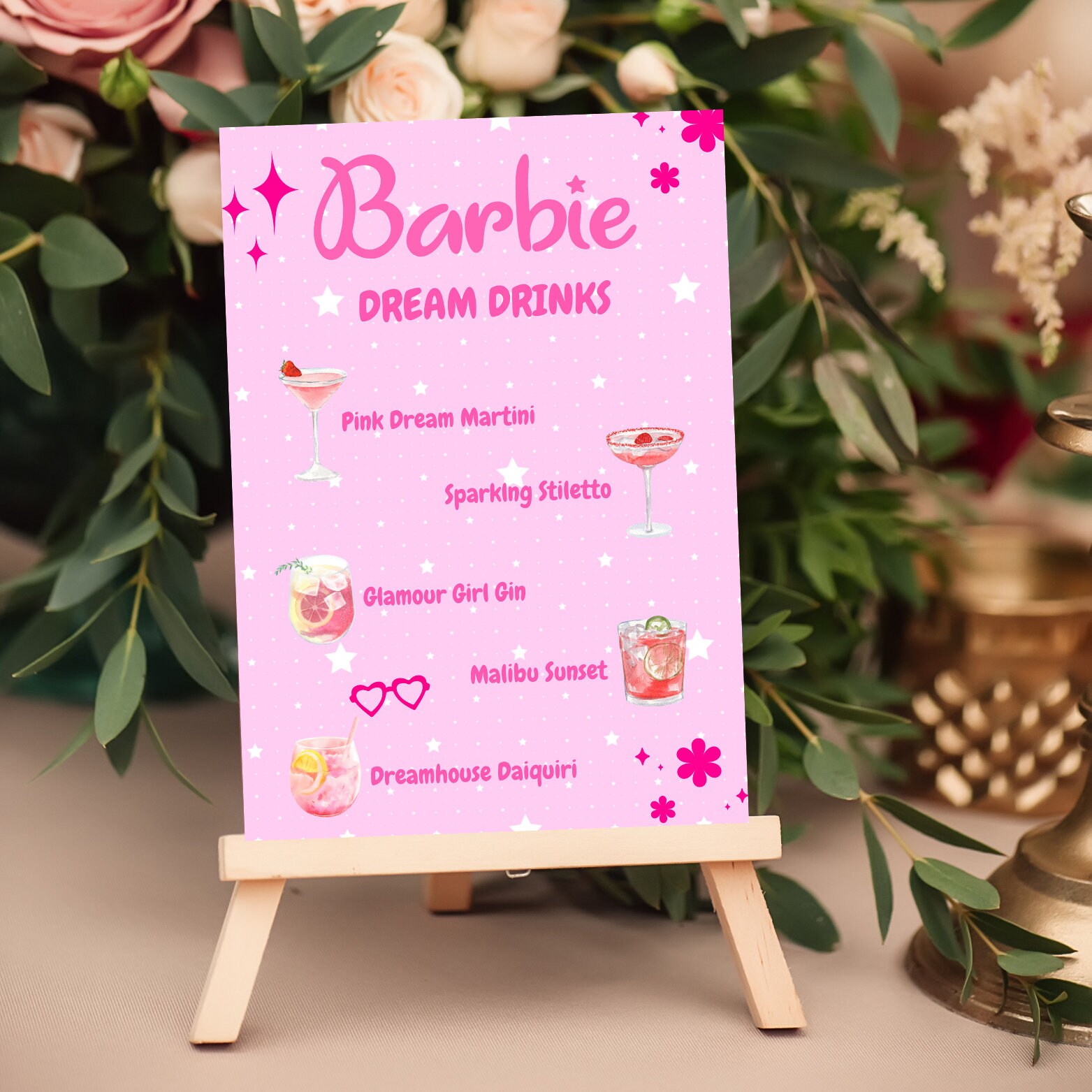 Barbie Cocktail Menu and Sign - Etsy
