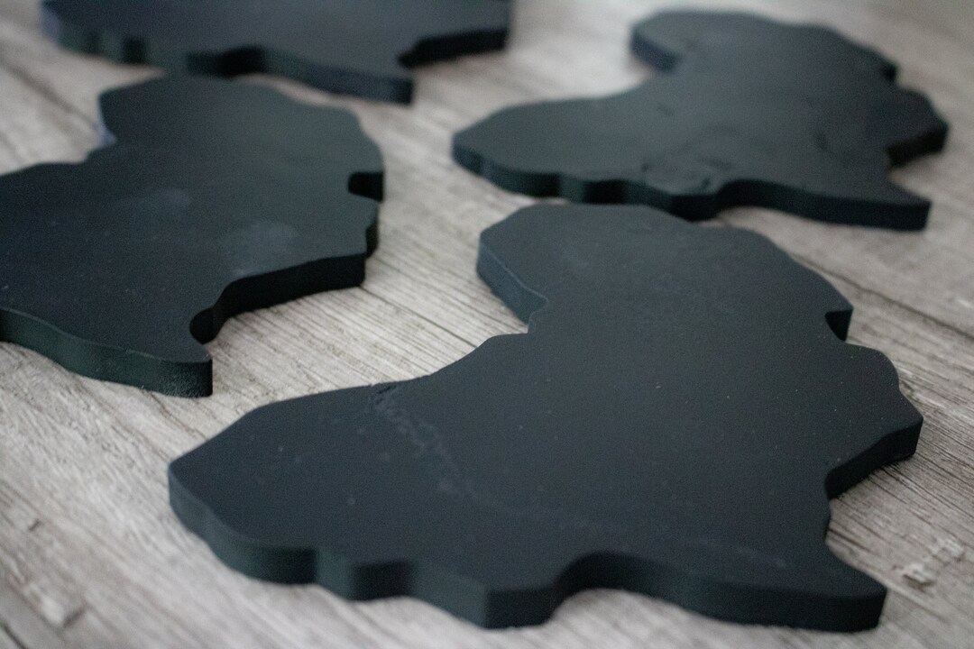 Black African Concrete Coasters Set | Modern Concrete Gift Drink ...