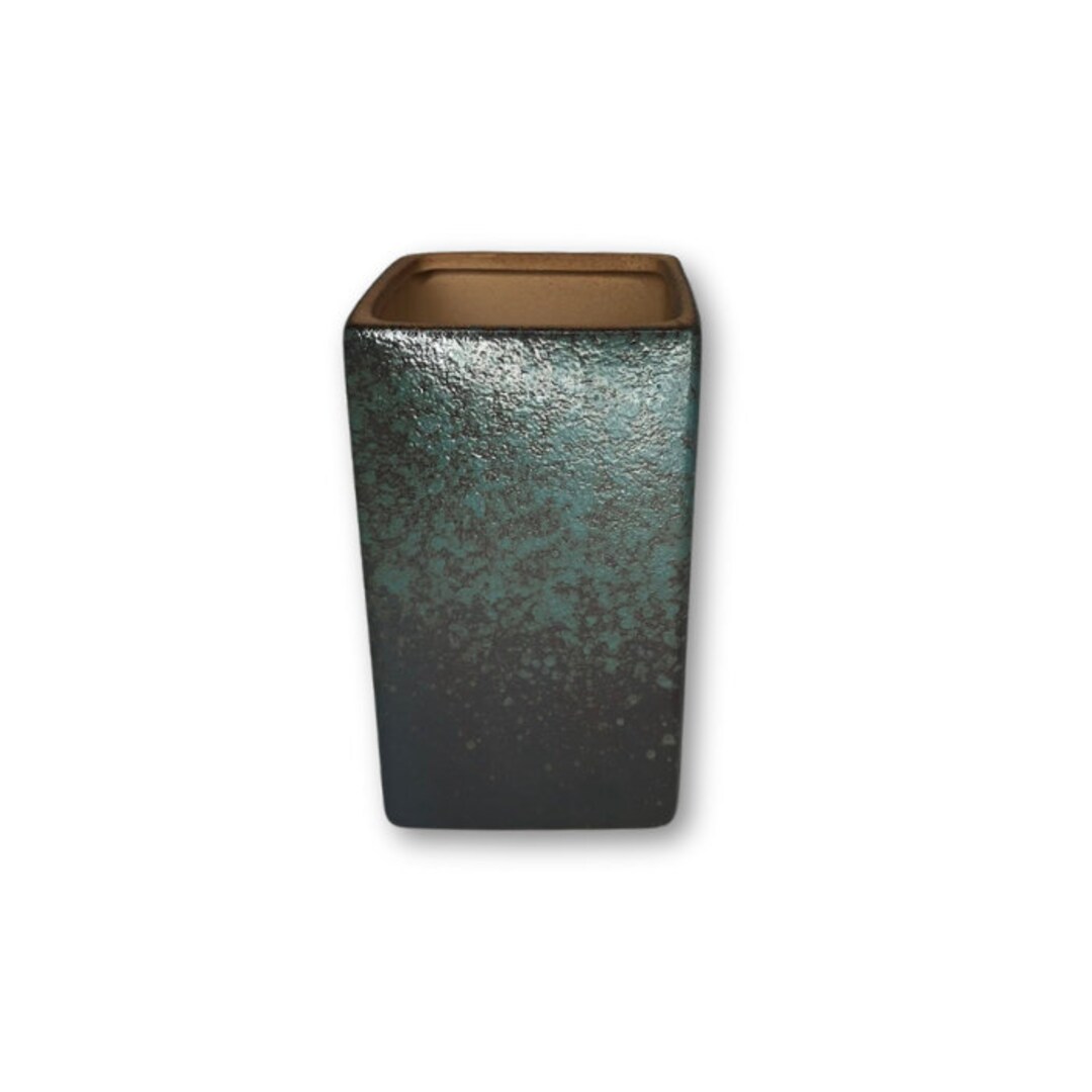 Square Black to Teal Fade Flower Pot - Etsy