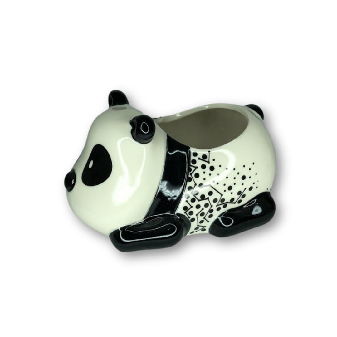 Panda Laying Down With Spot Pattern Flower Pot, Succulent Cactus ...