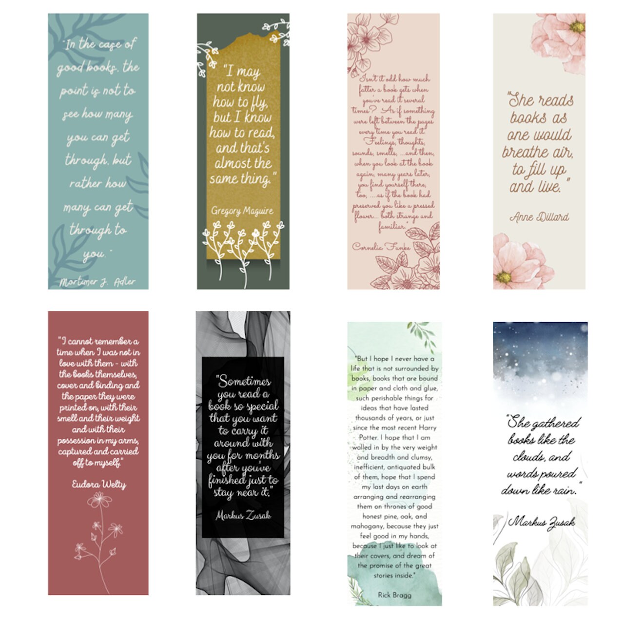 Reading Quote Bookmarks Set of 16 Ready to Print - Etsy