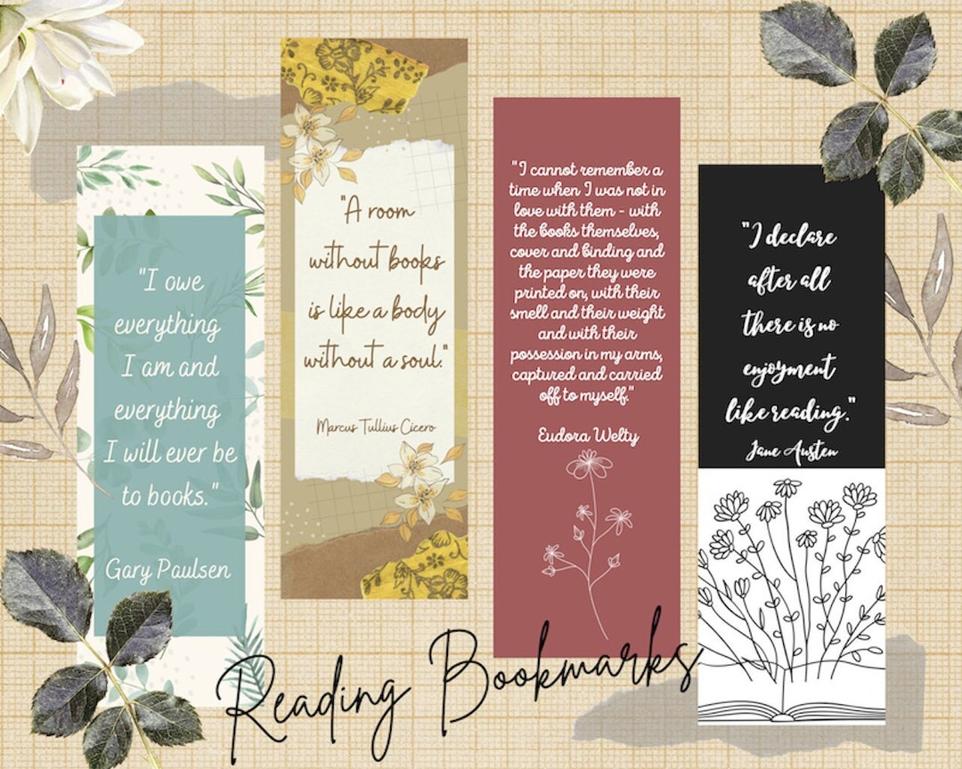 Reading Quote Bookmarks Set of 16 Ready to Print - Etsy
