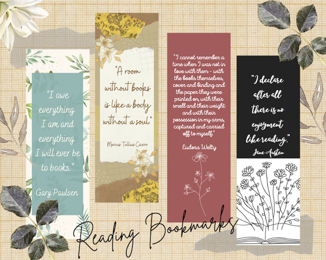 Reading Quote Bookmarks Set of 16 Ready to Print - Etsy