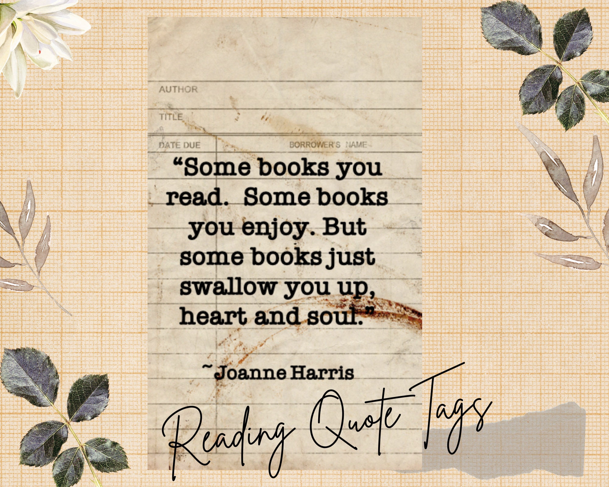 Reading Quote Tags - Digital Download - Etsy