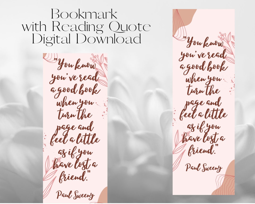 Reading Quote Bookmark Digital Download - Etsy