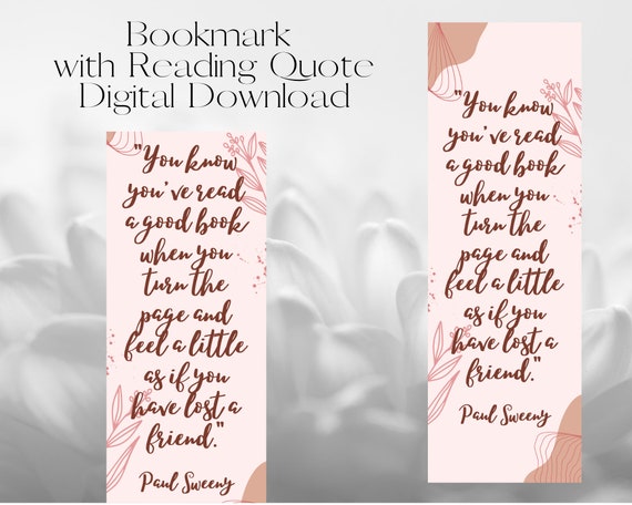 Reading Quote Bookmark Digital Download - Etsy