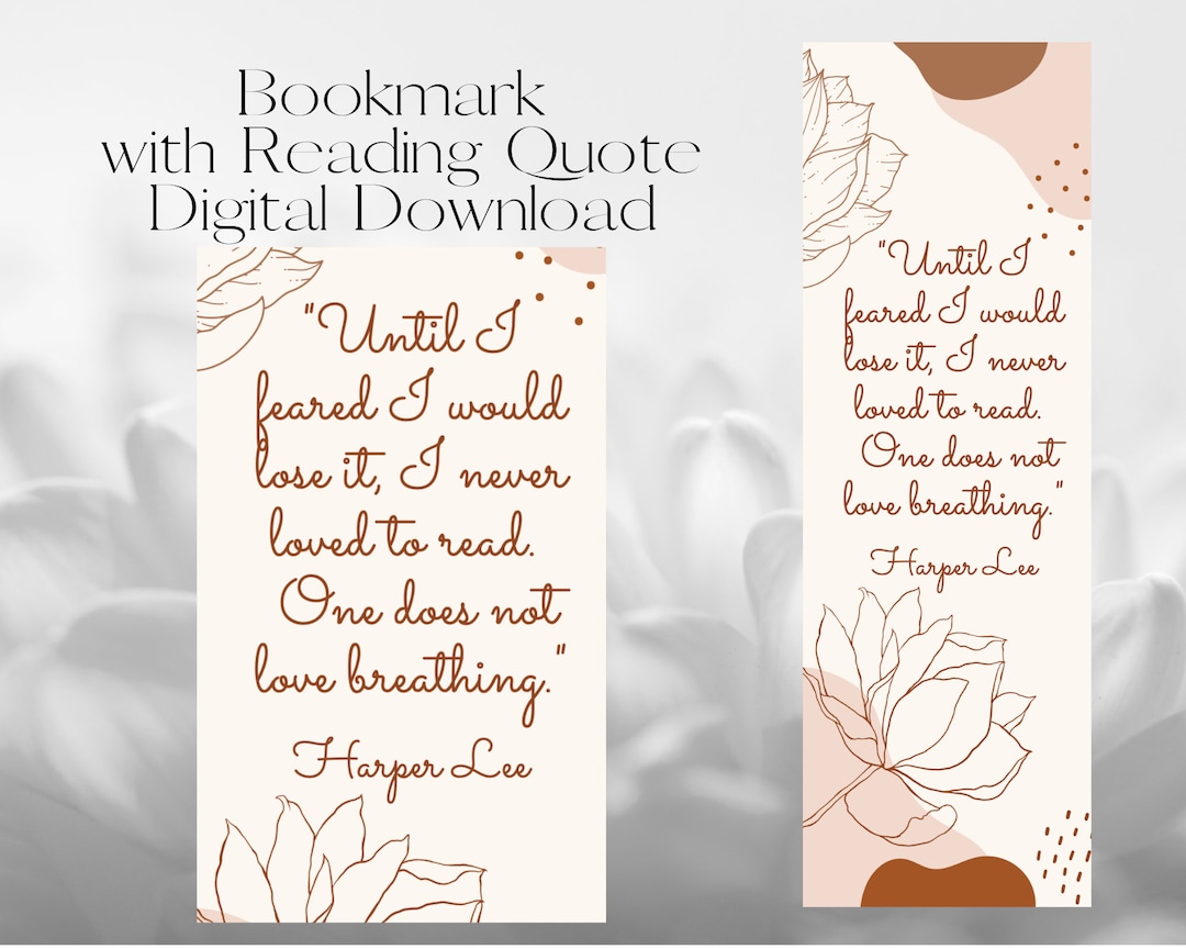 Reading Quote Bookmark Digital Download - Etsy
