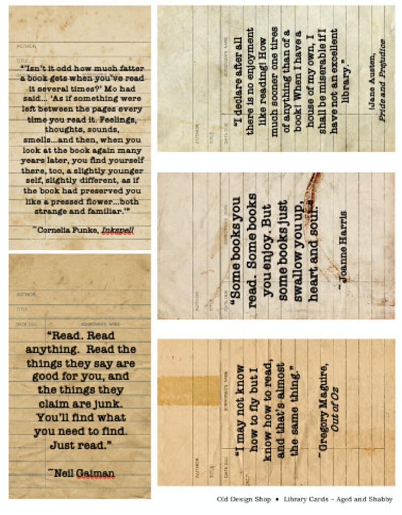 Reading Quote Tags - Digital Download - Etsy