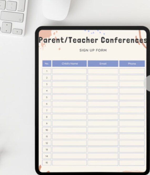 Parent Conference Sign In Sheet