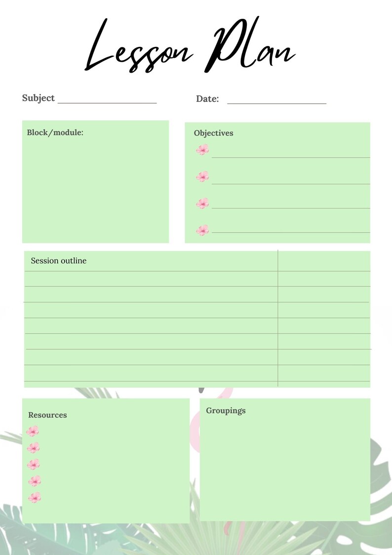 Planner for Teachers, Tropical Theme - Planning, Organised, Productive ...