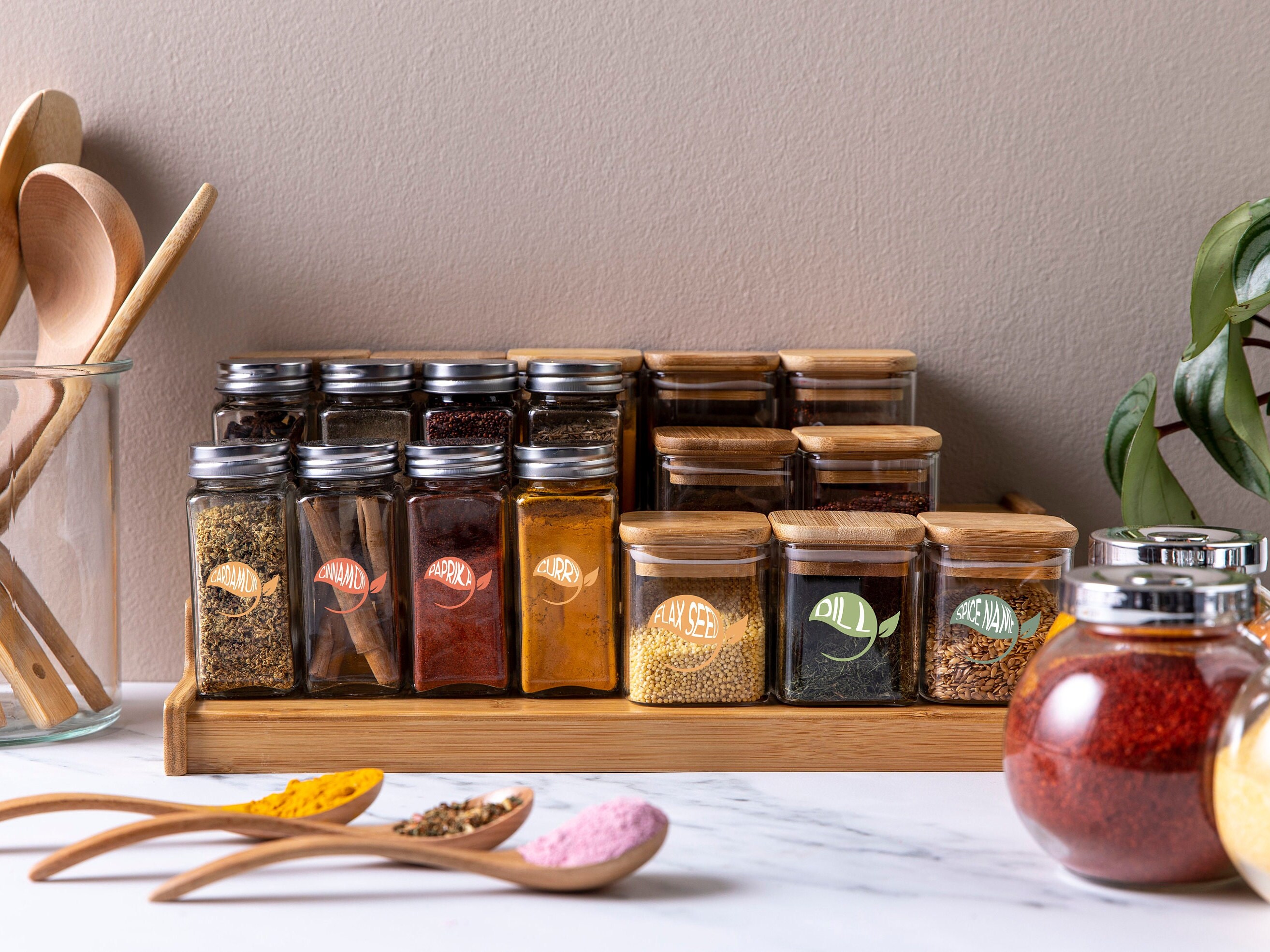 35 Editable Spice Labels Printable | DIY Printable Kitchen Labels ...