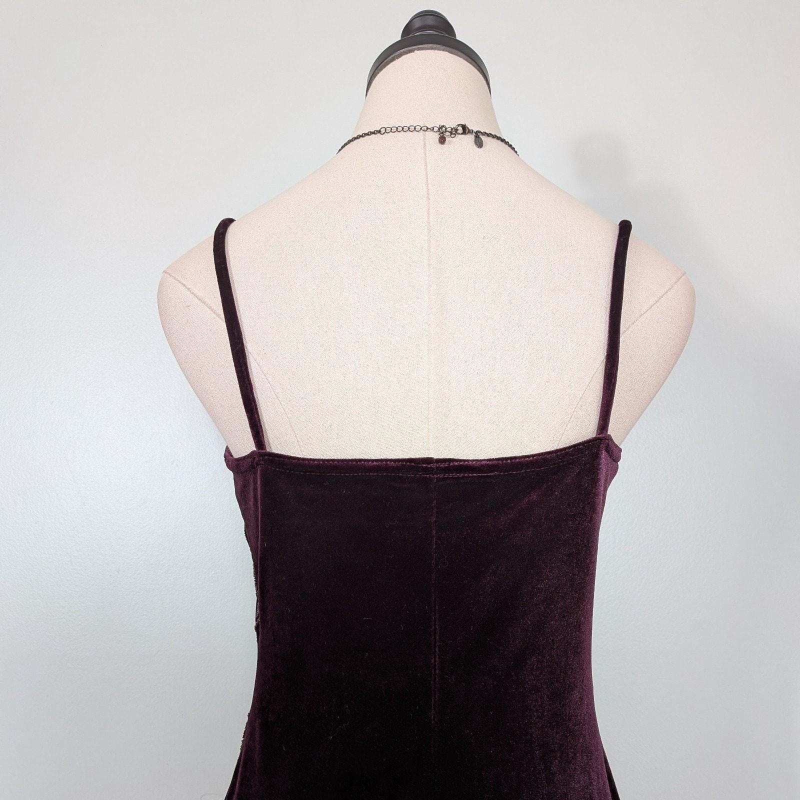 Vintage All That Jazz Prom Dress Maxi Gown M Purple Velvet Grunge 90S ...