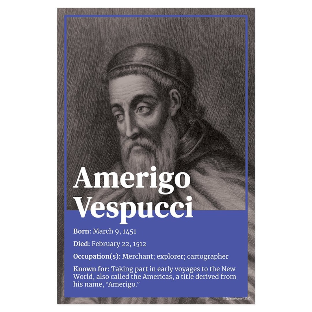 Quarterhouse Explorer Amerigo Vespucci Biographical Poster, Social ...