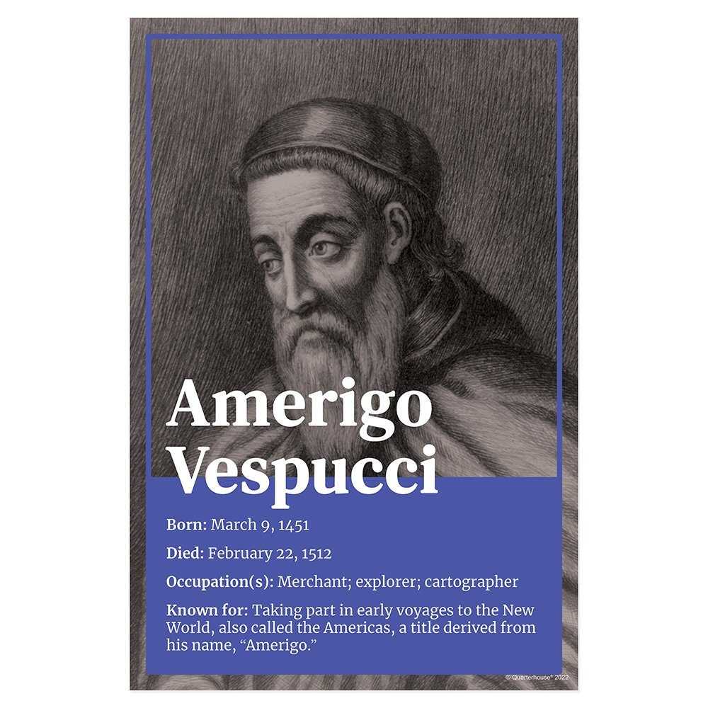 Quarterhouse Explorer Amerigo Vespucci Biographical Poster - Etsy